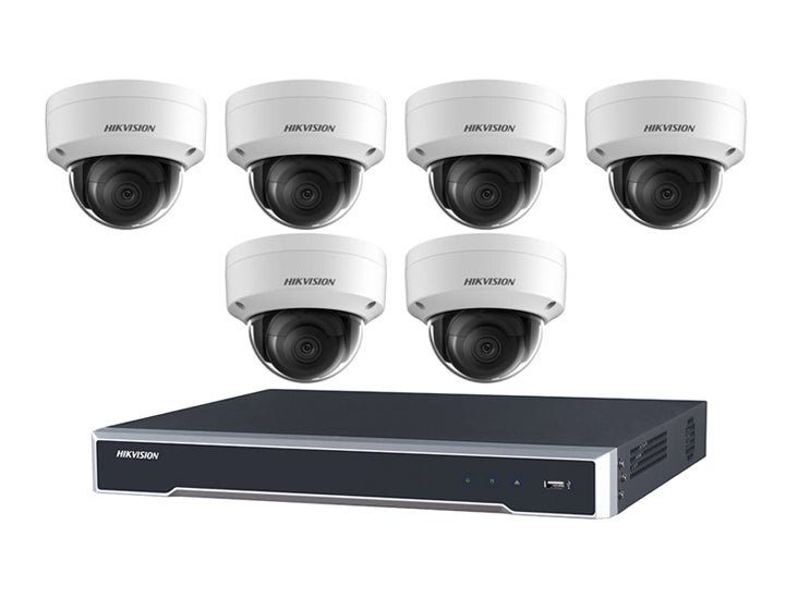 DIY Hikvision 8MP AcuSense Dome Kit [6x8MP Dome (DS-2CD2186G2-I) + 1x8 ...